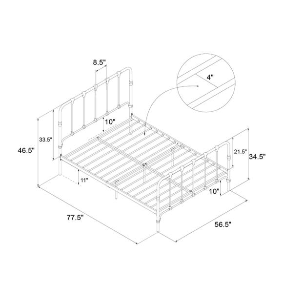 Accents | New Full Size Black Industrial Vintage Bed | Poshmark